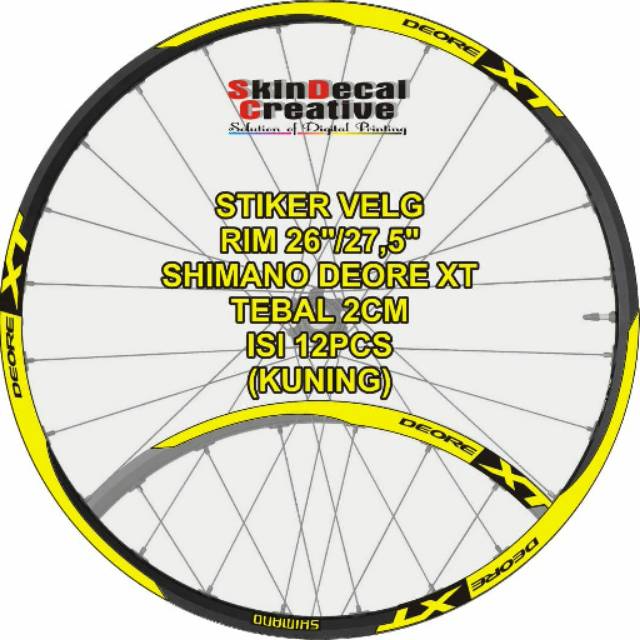 Jual Stiker/decal RIMS velg sepeda mtb kuning putih merah | Shopee ...