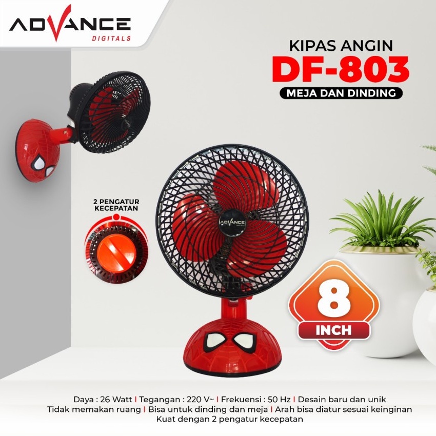 Jual Kipas Angin Advance Df 803 Df803 Meja Dinding Swing 8" inch ...