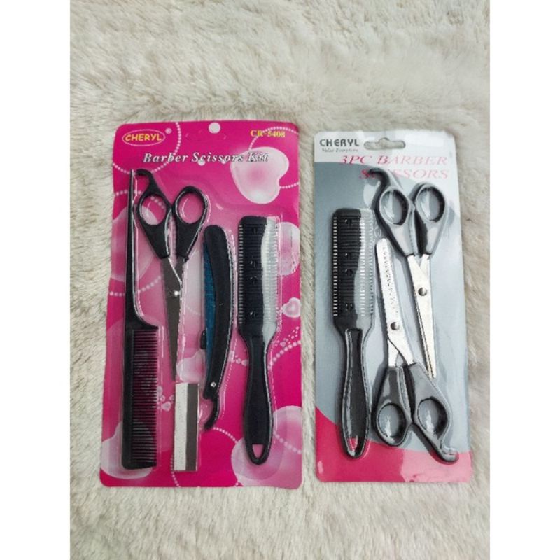 Jual gunting set barber shop / alat cukur barber shop / gunting cukur ...
