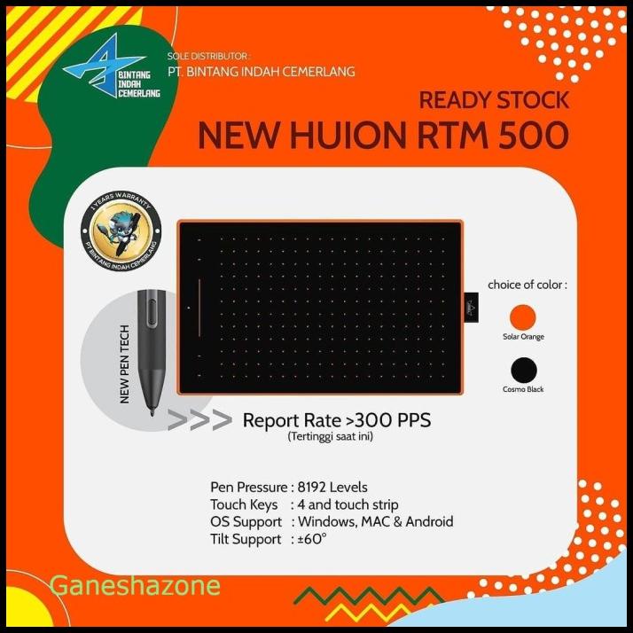 Jual Huion Drawing Tablet Rtm 500 - Orange | Shopee Indonesia