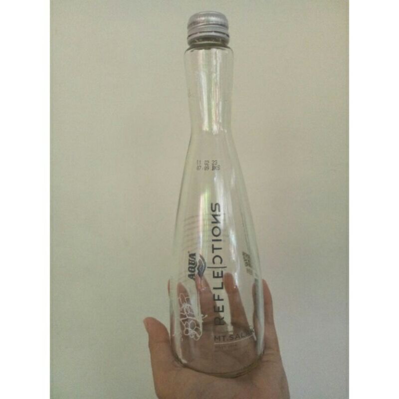 Jual botol kosong botol bekas aqua 380ml botol kaca buat vas bunga ...