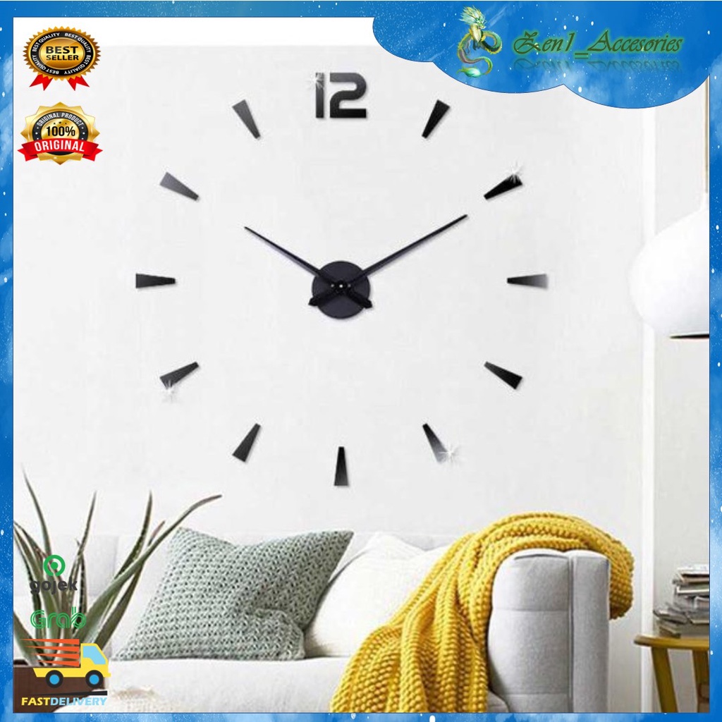 Jual {ZEN1} JAM DINDING TEMPEL DIY ANALOG 3D MODERN / JAM DINDING ...
