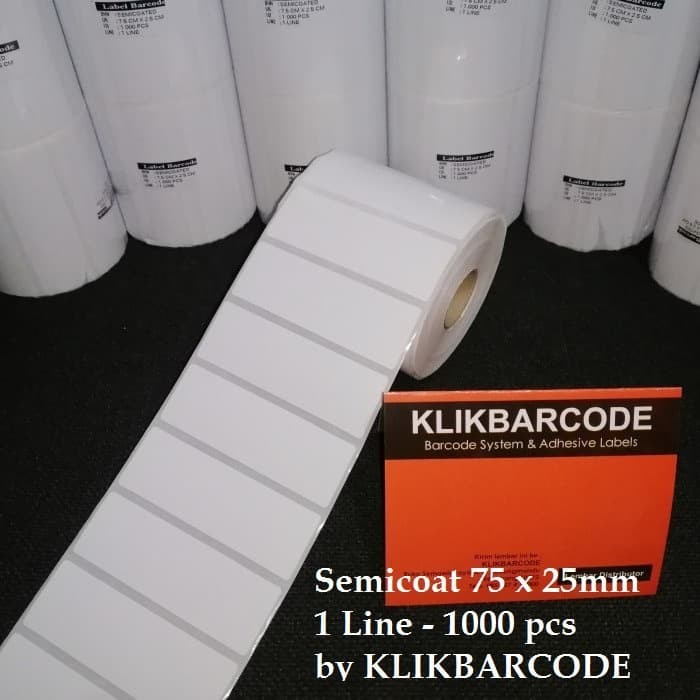 Jual Label Barcode ukuran 75x25 Single Line ( isi 1000 pcs ) Semicoated ...