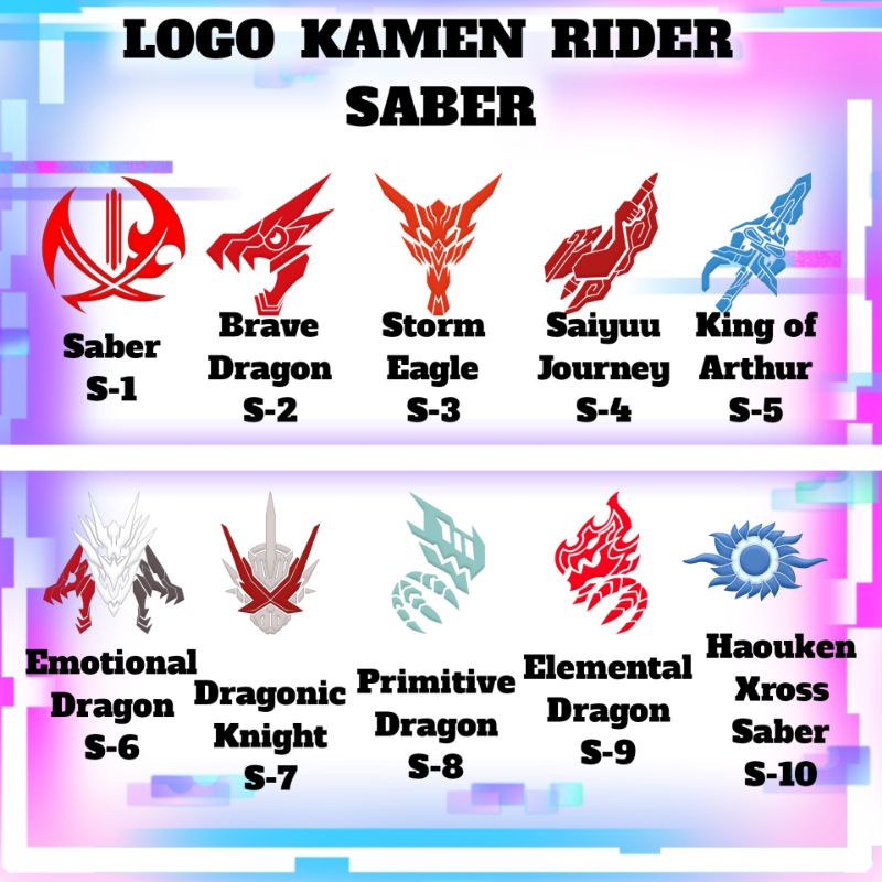 Jual Sticker Transparan Logo Kamen Rider Saber | Shopee Indonesia