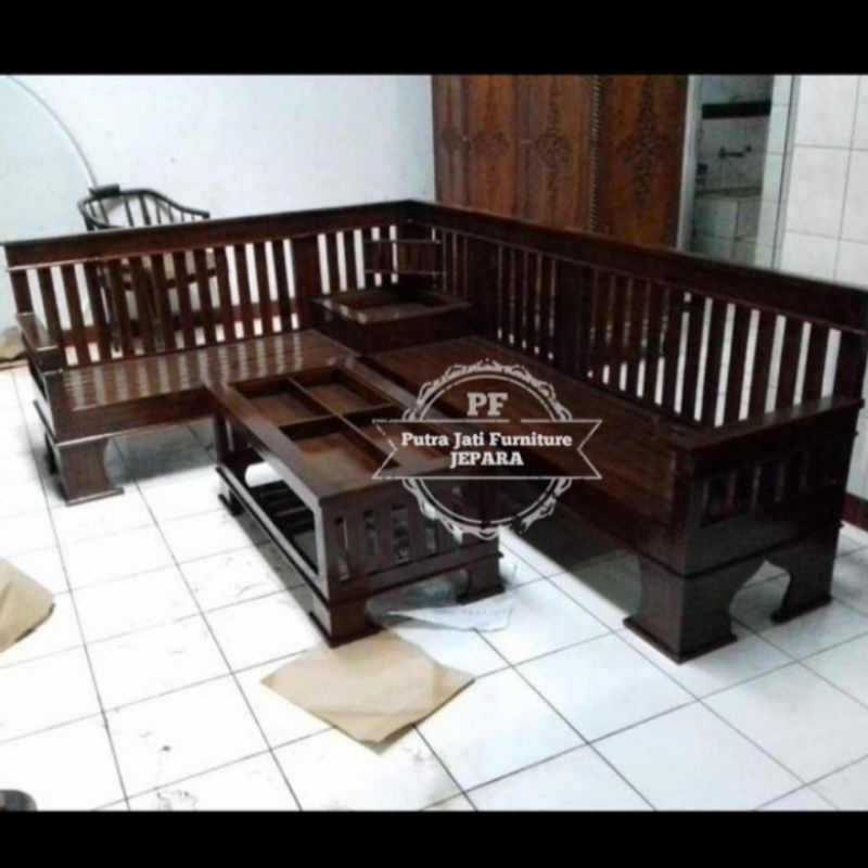 Jual Meja kursi tamu motif jari-jari - Kursi sudut untuk ruangan pojok ...