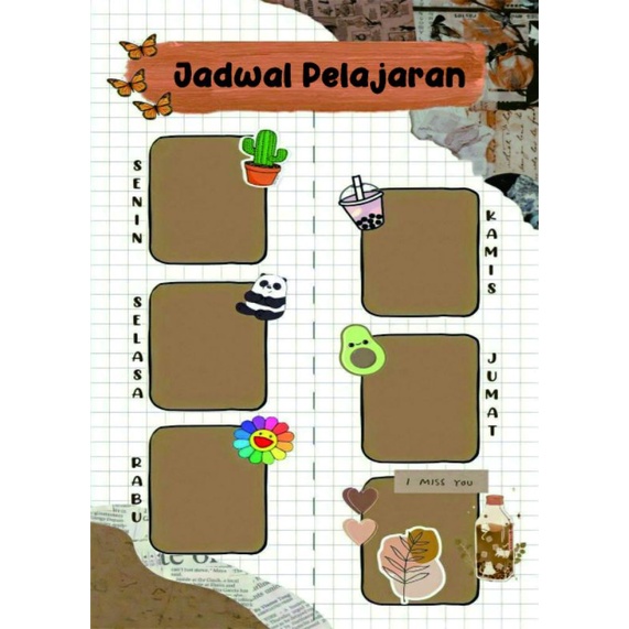 Jual TABEL JADWAL PELAJARAN BAHAN STIKER DAN KERTAS MANILA | Shopee ...