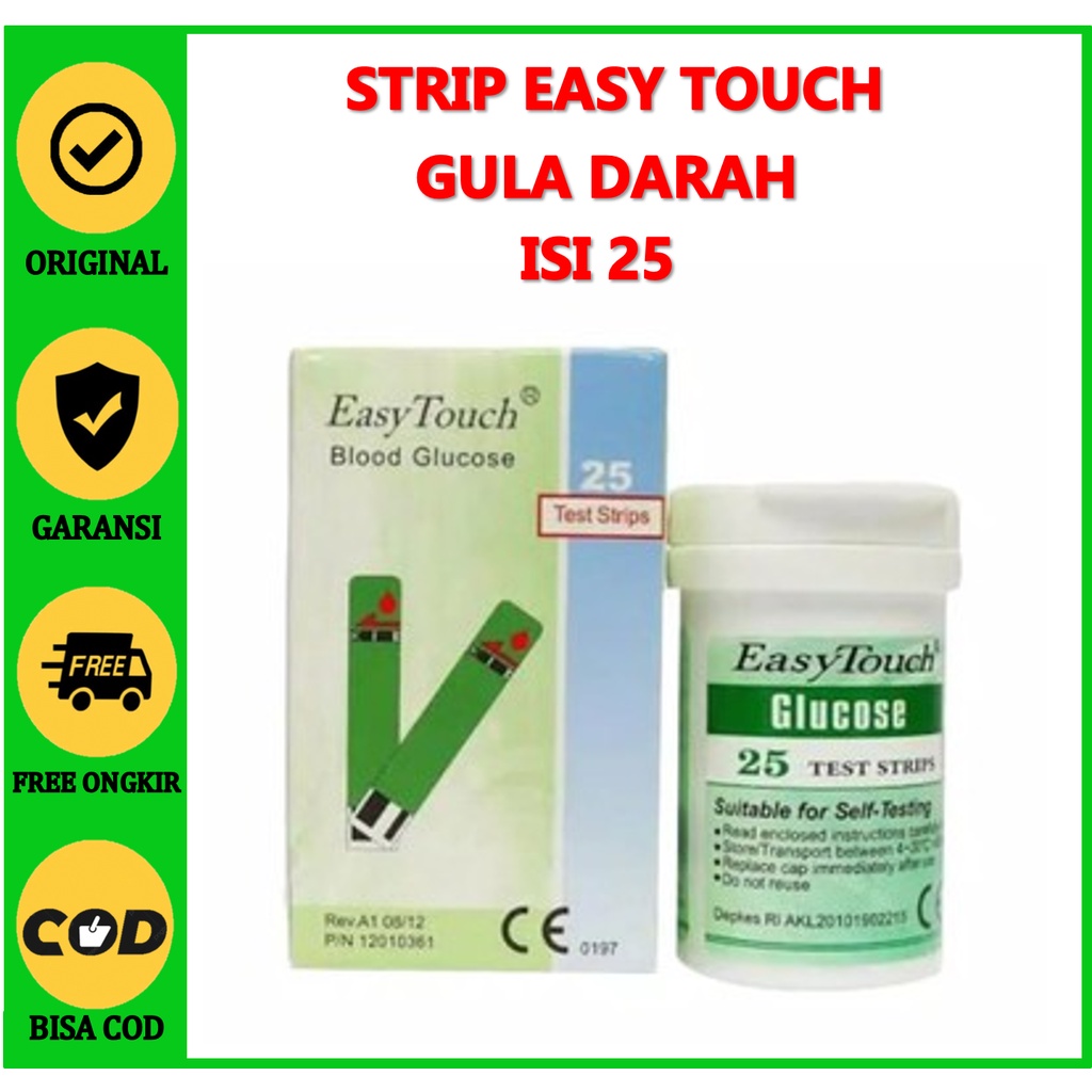 Jual Strip Refill Easytouch Gula Darah Isi Ulang 25pcs Alat Cek Tes ...