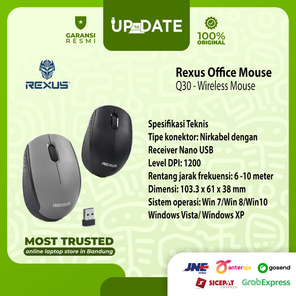 Jual Rexus Mouse Wireless Office Q30 Silent Click | Shopee Indonesia