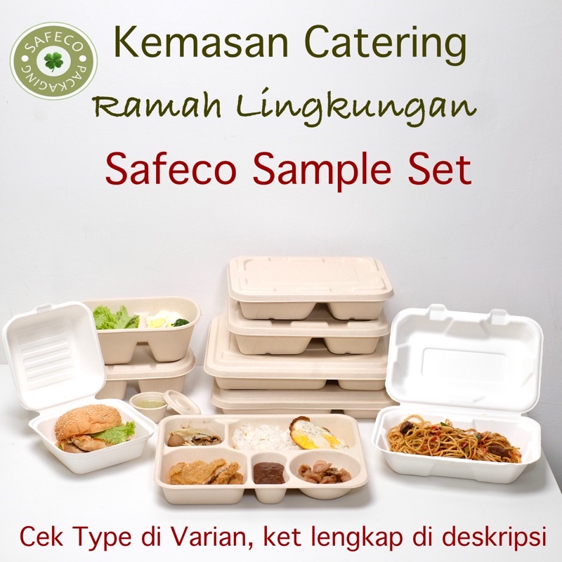 Jual Safeco Packaging Bagasse Sample Set Box Packaging Kotak Tempat ...