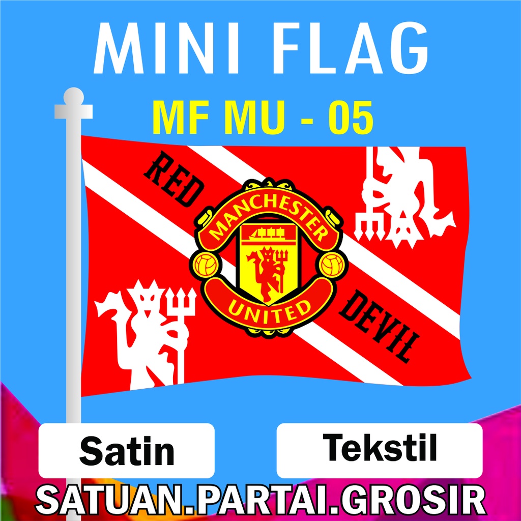Jual MINI FLAG MANCHESTER UNITED / BENDERA MANCHESTER UNITED RED DEVIL ...