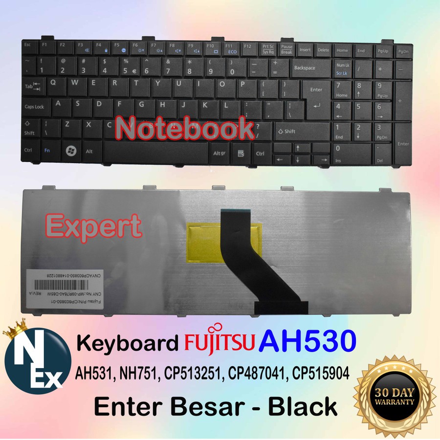 Jual Keyboard FUJITSU Lifebook AH530 AH531 NH751 - Enter Besar ( Black ...