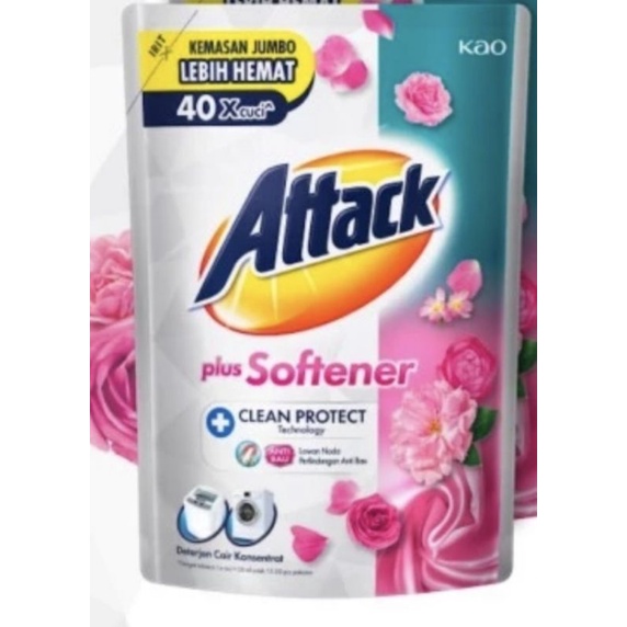 Jual ATTACK PLUS SOFTENER LIQUID DETERGENT 1200 ML | Shopee Indonesia