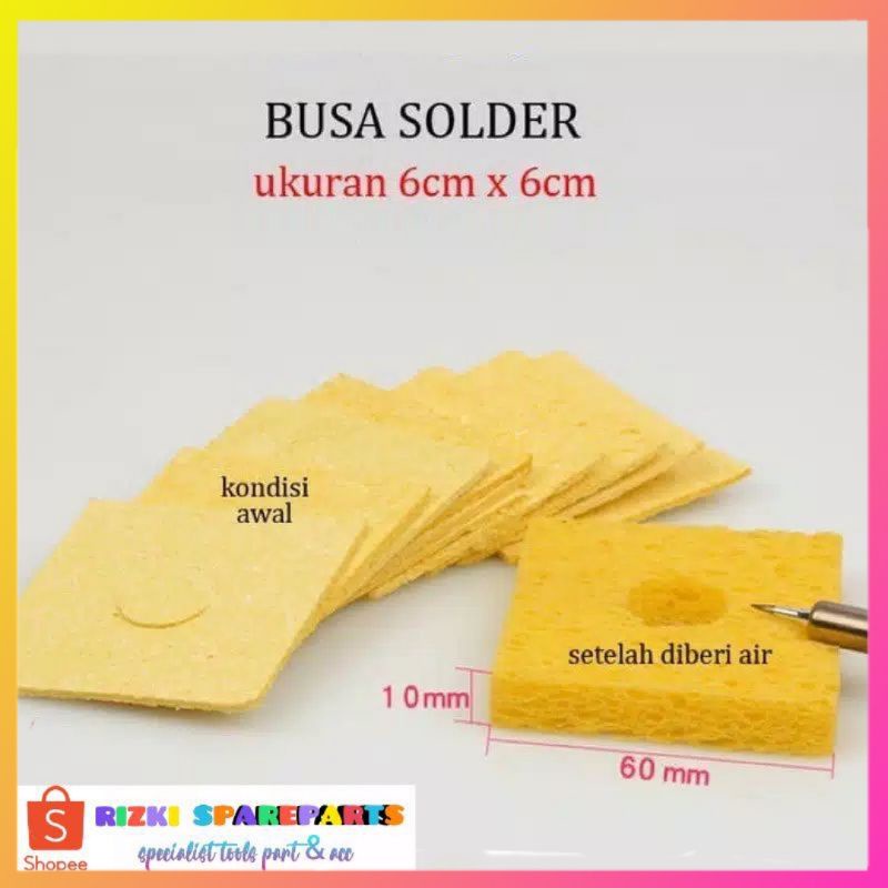 Jual BUSA SOLDER PEMBERSIH MATA SOLDER SPONGE SOLDER CLEANER MATA ...