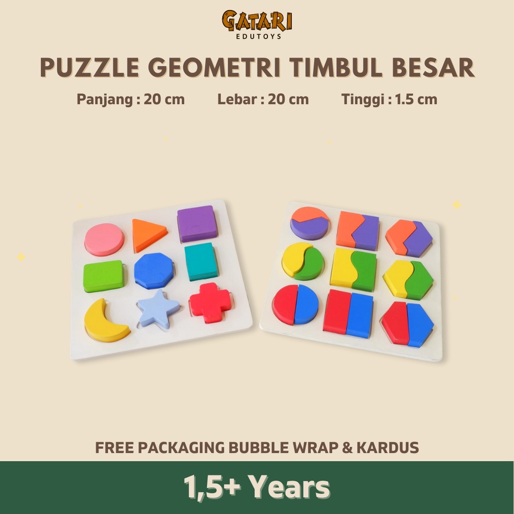 Jual Puzzle Geometri Timbul Besar / Mainan Edukatif Puzzle (FREE ...