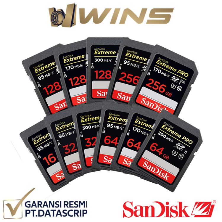 Jual Sandisk Extreme Pro SDCard / SD Card Memory 16 32 64 128 256 512 Gb Garansi Datascrip ...