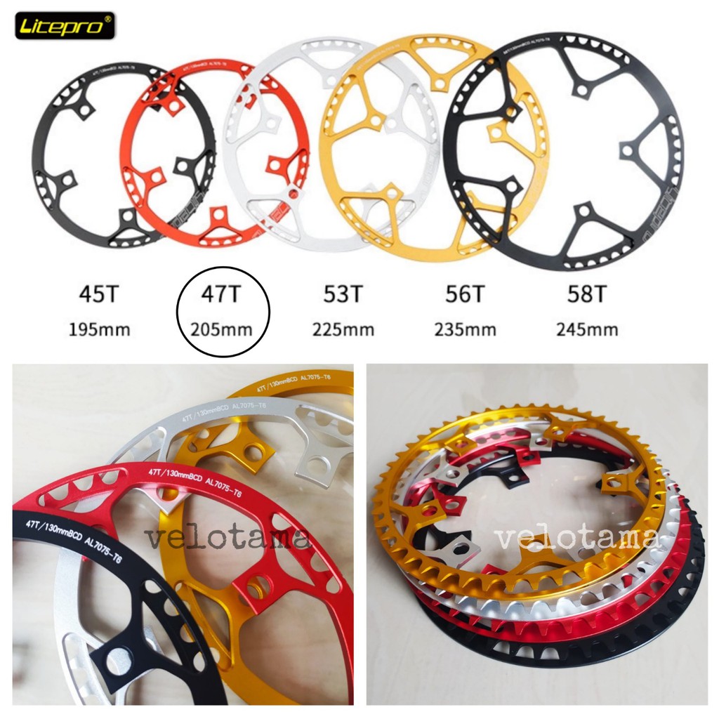 Jual Chainring sepeda Litepro 47T bcd 130mm bash guard chain ring ...