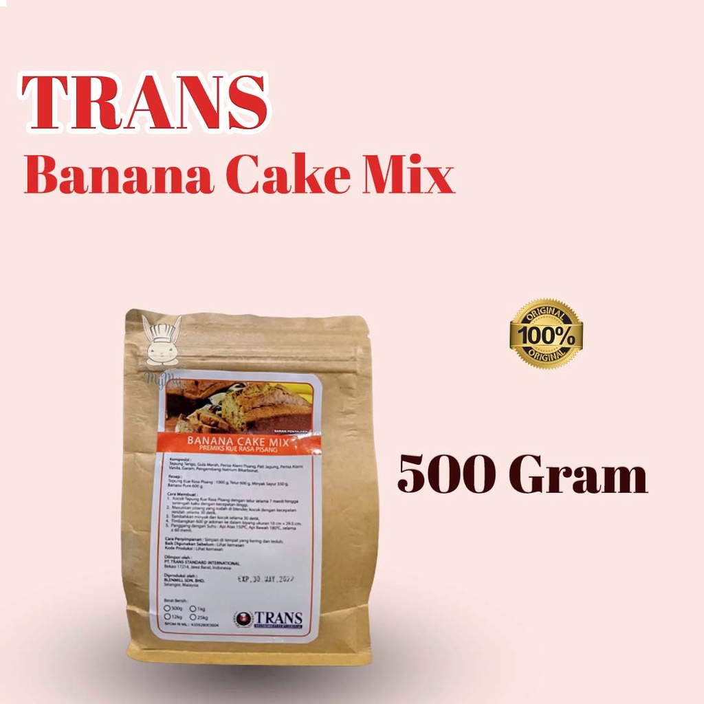 Jual Trans Banana Cake Mix 500 Gram Tepung Premix Instant | Shopee ...