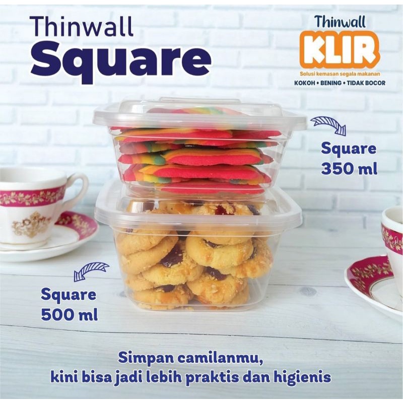 Jual thinwall KLIR square 350ml 500ml isi 25 pcs | Shopee Indonesia