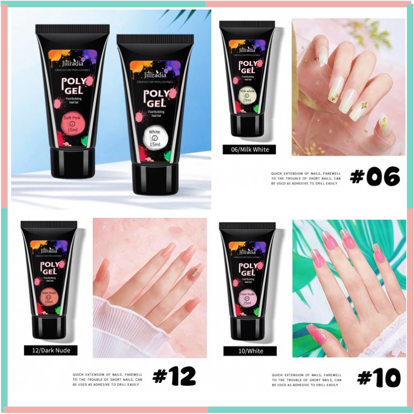 Jual JILLRADIA POLYGEL Poly Gel Nail Acrylic Cat Kuku Extension 15ml ...