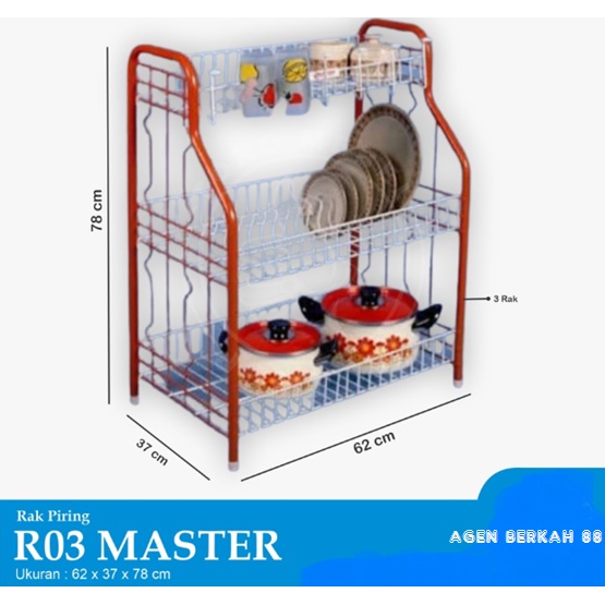 Jual Rak Piring Master Medium 3 Susun RO 3 Besi Tebal anti karat ...