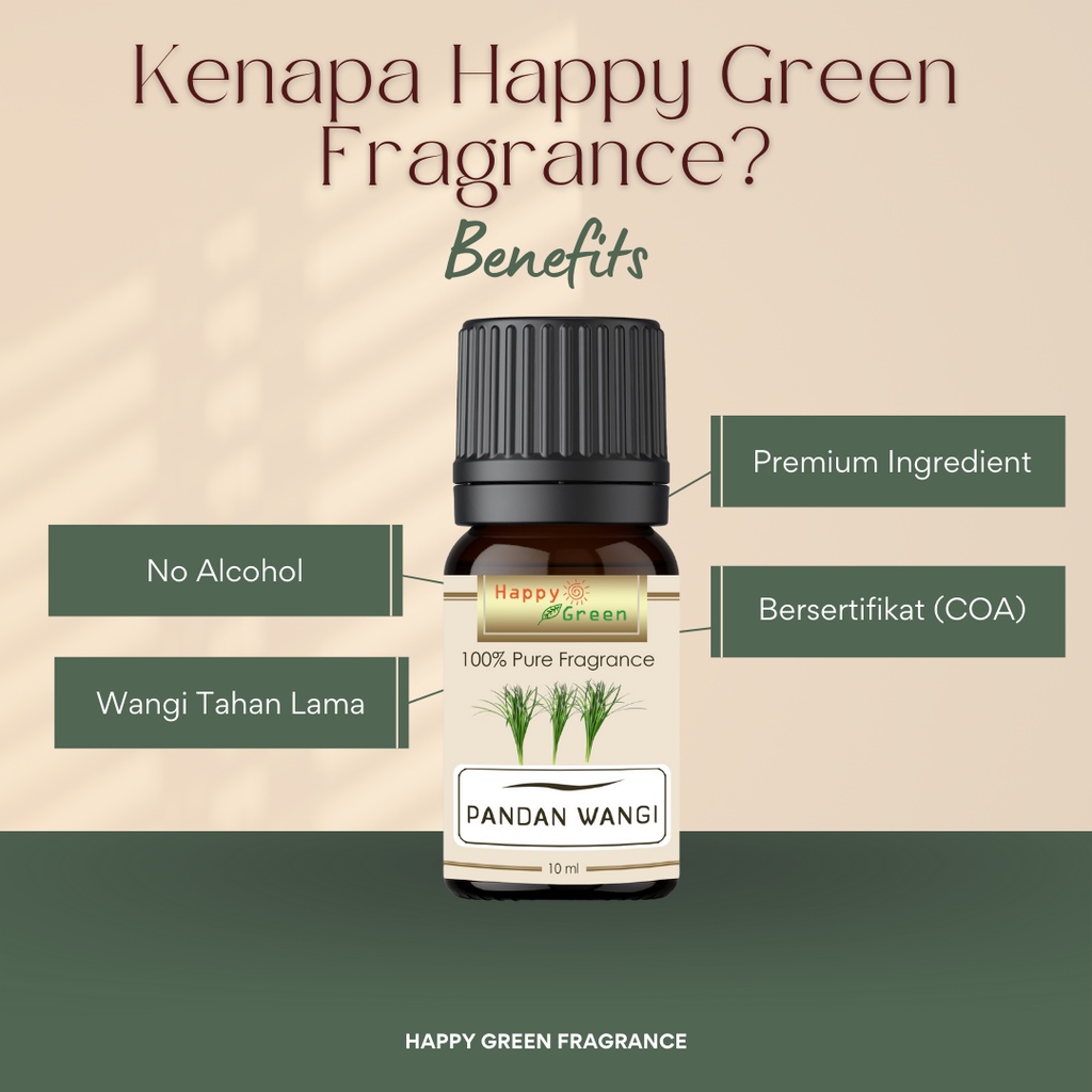 Jual Happy Green Pandan Wangi Fragrance Oil - Aroma Pandan Fresh ...
