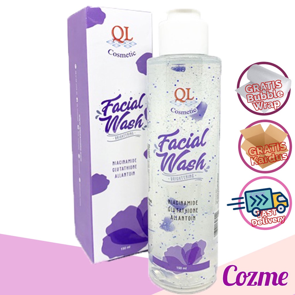 Jual QL Cosmetic Facial Wash Brightening 150mL | Shopee Indonesia