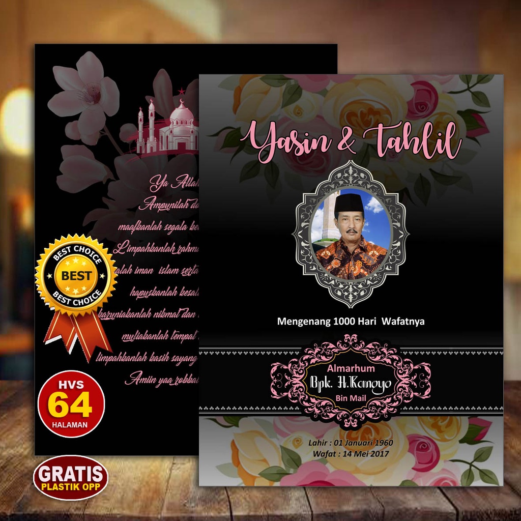 Jual BUKU YASIN dan tahlil 64 Hal (Arab tanpa terjemah) Desain HITAM ...