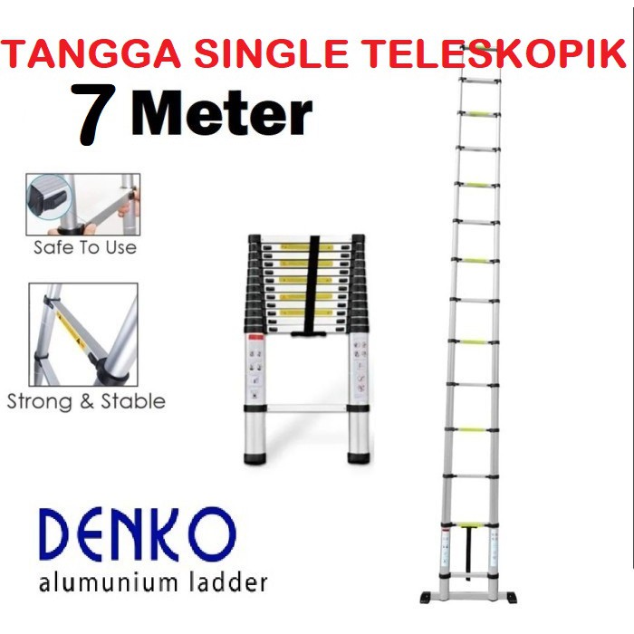 Jual DENKO Tangga Teleskopik 7 Meter Single Telescopic Ladder Tangga 7M ...