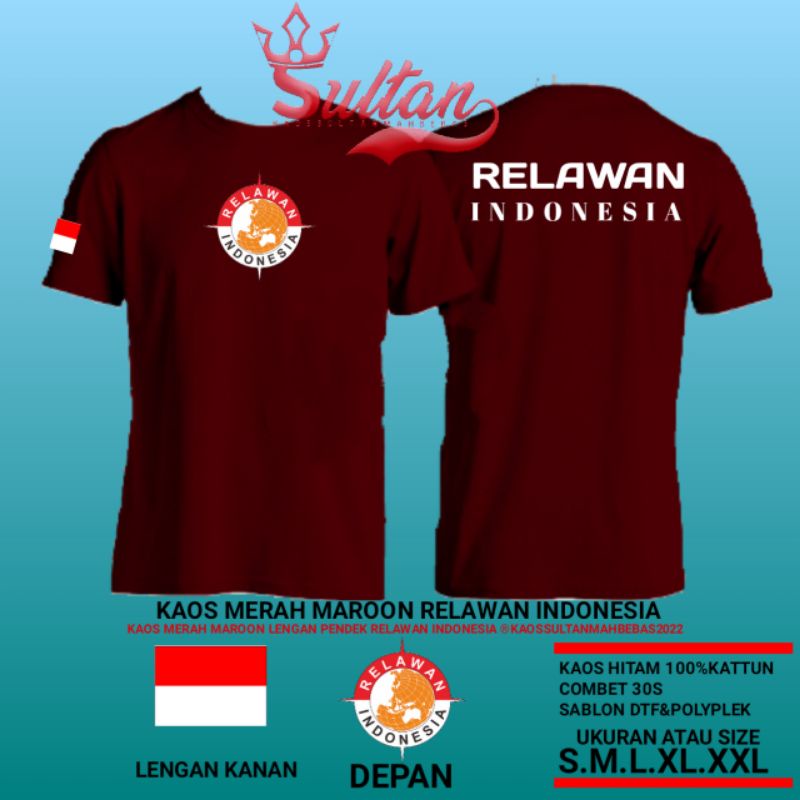 Jual KAOS MERAH MAROON RESCUE//BAJU MERAH MAROON//SERAGAM MERAH MAROON ...