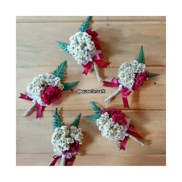 Jual Boutonniere wedding corsage/pin jas bunga pria/corsage rustic ...