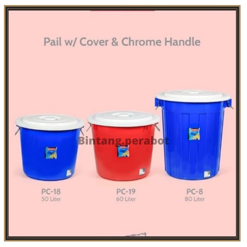 Jual LION STAR Ember 60 80 Liter Tutup / Ember Air Plastik Tebal Besar / Ember Air Plastik 80 ...