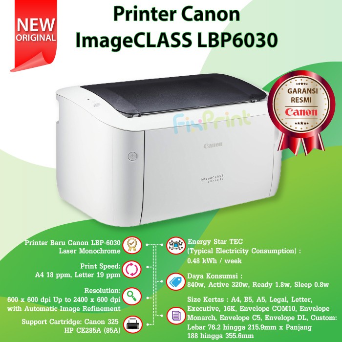 Jual Printer Canon LBP 6030 LBP6030 New Printer laser monochrome ...