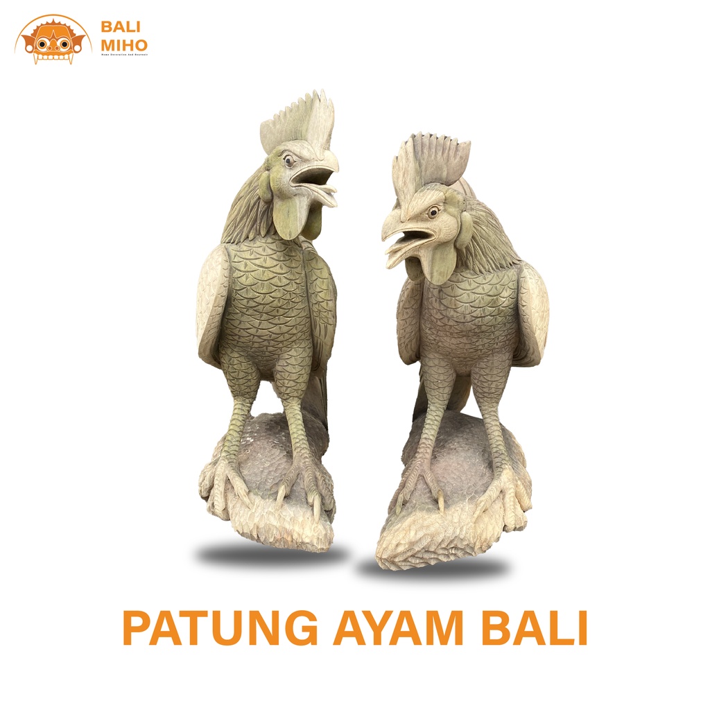 Jual Patung Ayam Jago Kayu - Pajangan Ayam Jago Kayu - Dekorasi Patung ...