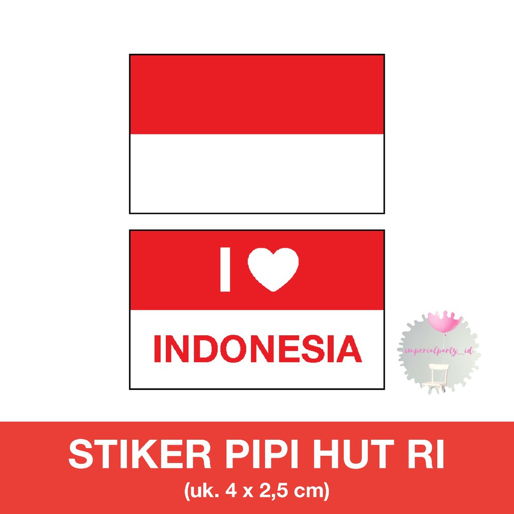 Jual Sticker Stiker Tempelan Pipi Merah Putih Bendera I Love Indonesia ...