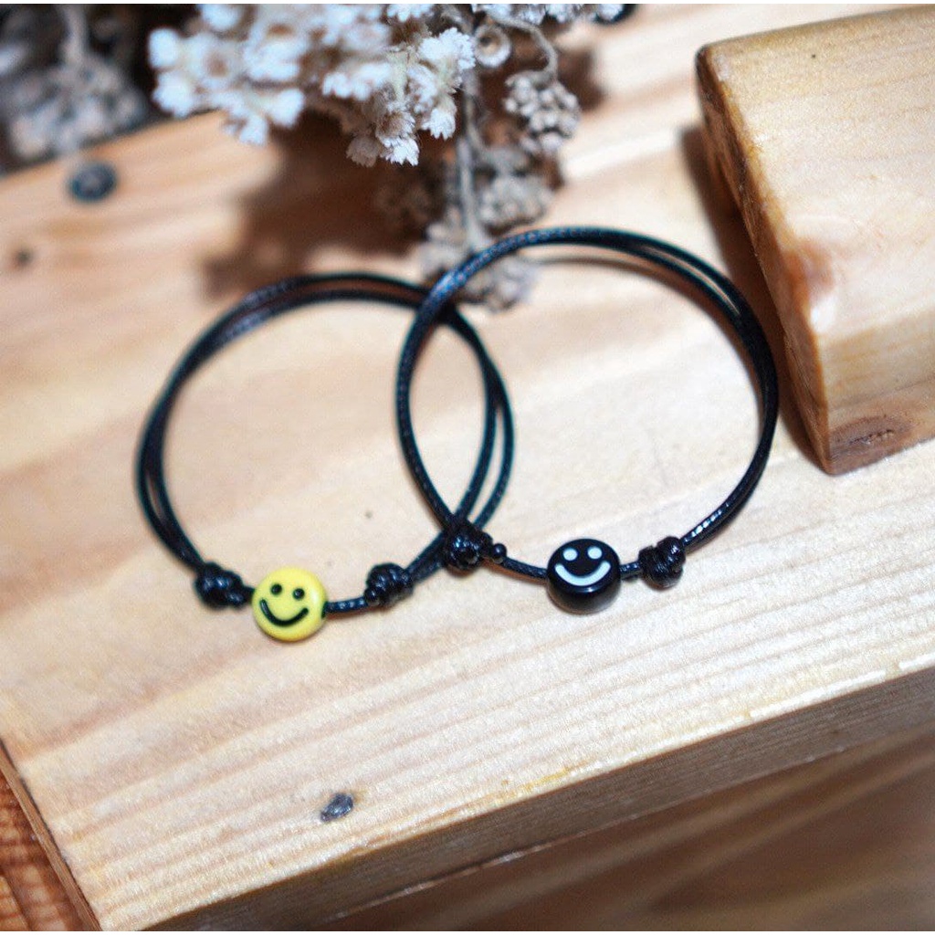 Jual gelang emot senyum / gelang smile / gelang tali anti air ( beli 10 ...