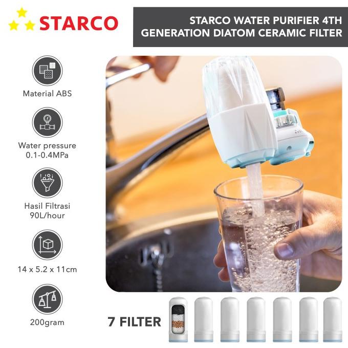 Jual Starco Pemurni Air Kran Diatom Ceramic Filter Water Filter Keran ...