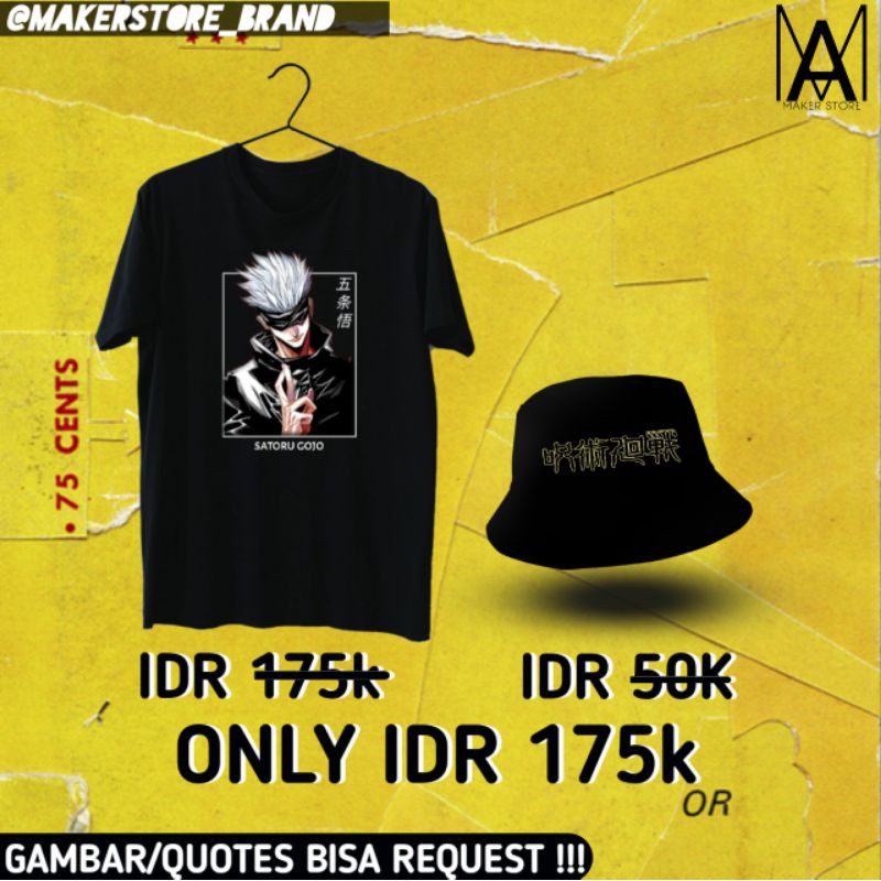 Jual KAOS JUJUTSU KAISEN GOJO SATORU | Shopee Indonesia