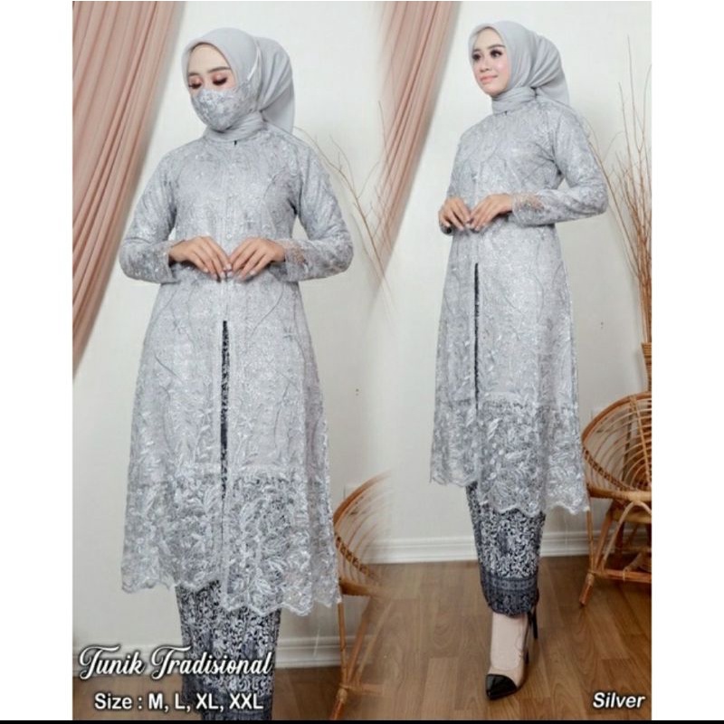 Jual Kebaya Tuni Brukat Blusui + Rok / Kebaya Modern / Kebaya Brukat ...