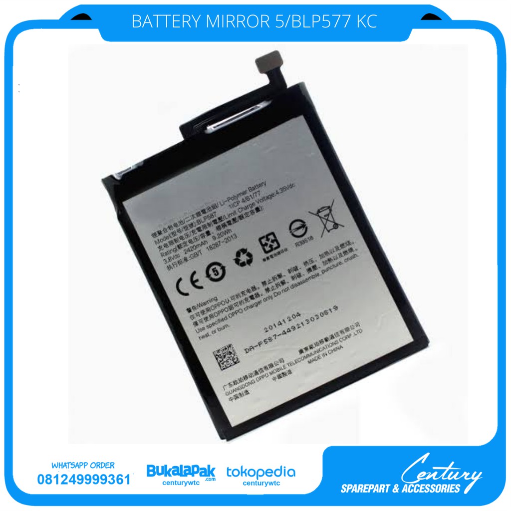 Jual BATTERY MIRROR 5/BLP577 KC | Shopee Indonesia