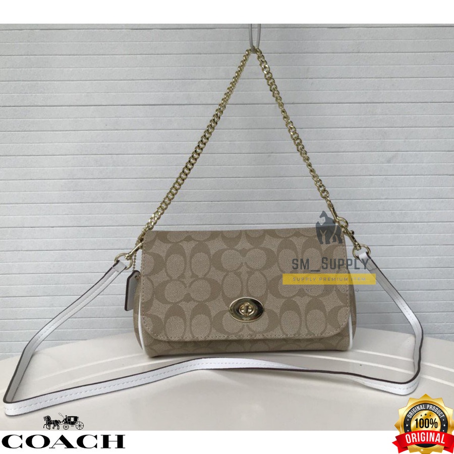 Jual TAS WANITA COACH MINI RUBY CROSSBODY SIGNATURE IN CANVAS WHITE ...