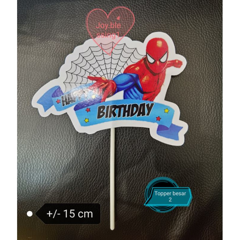 Jual TOPPER BIRTHDAY SPIDERMAN/PITA PARCEL 46 X 5/TOPPER BANGUNAN/HANG ...
