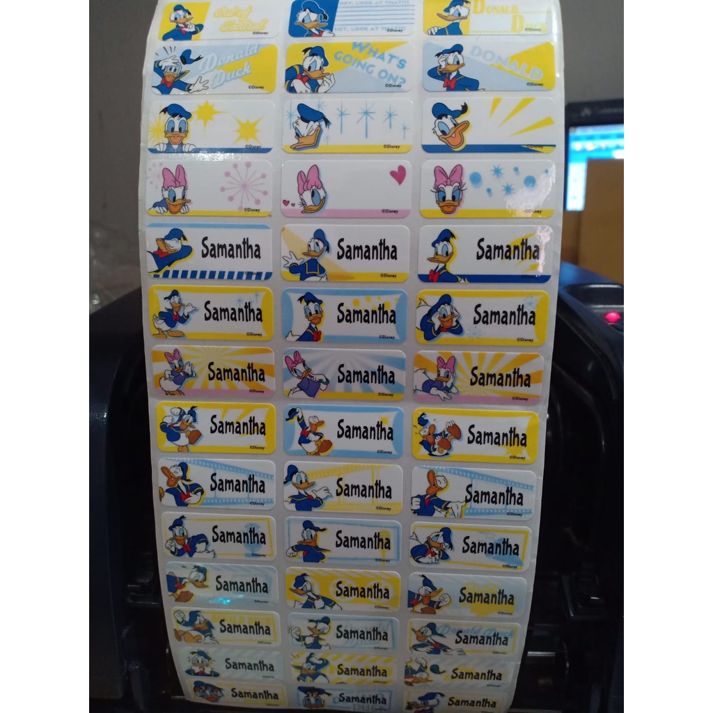 Jual Label / Sticker nama waterproof Premium Donald Duck DONAL BEBEK ...