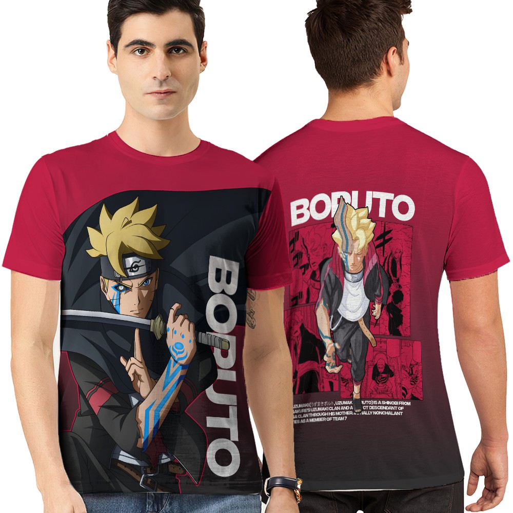 Jual Baju Kaos Tshirt Anime Boruto Uzumaki Full Printing - Bisa Custom ...