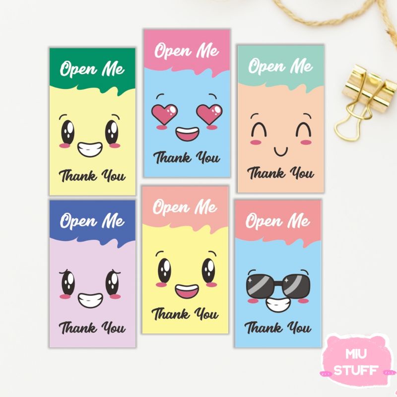 Jual Sticker open me thank you emoji emoticon lucu murah stiker untuk ...