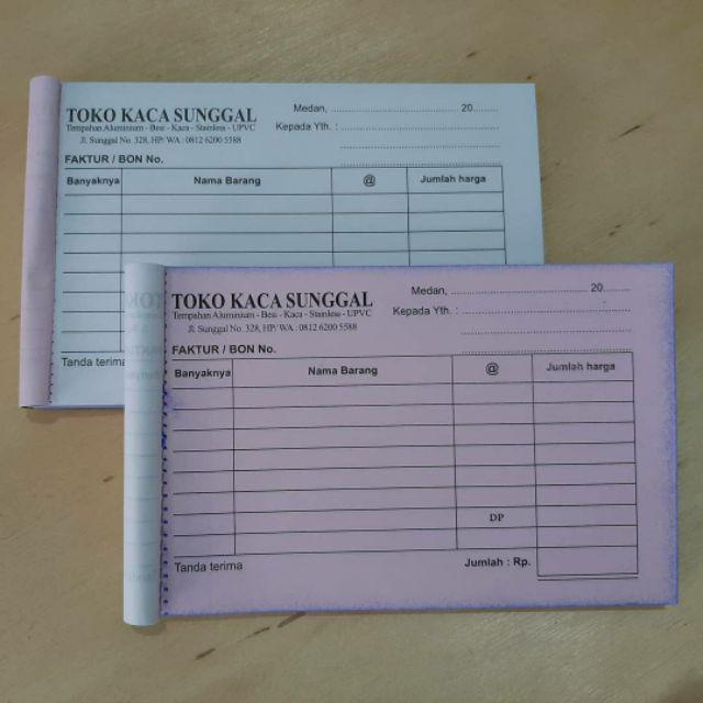 Jual cetak nota / bon faktur 1 rim ( 2ply / 3ply ) ukuran 1/4 folio ...