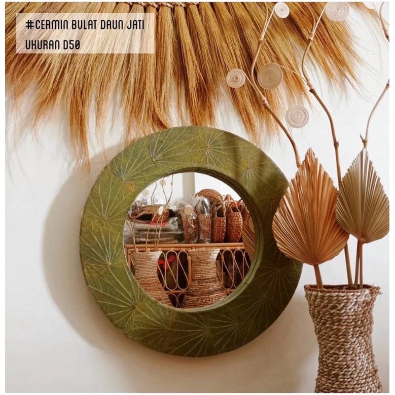 Jual Cermin pelepah/Daun/Enceng gondok diameter 60cm | Shopee Indonesia
