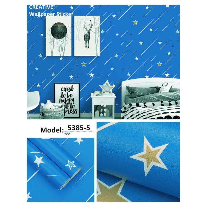 Jual wallpaper sticker dinding motif bintang warna biru | Shopee Indonesia