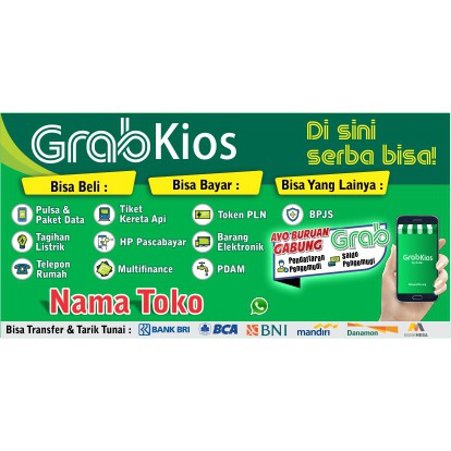 Jual Banner Spanduk GrabKios uk. 200cm x 100cm | Shopee Indonesia