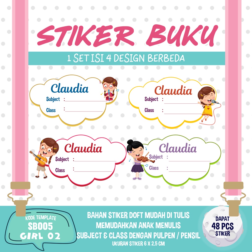 Jual STIKER LABEL BUKU / LABEL BUKU / LABEL NAMA / STIKER NAMA / STIKER ...