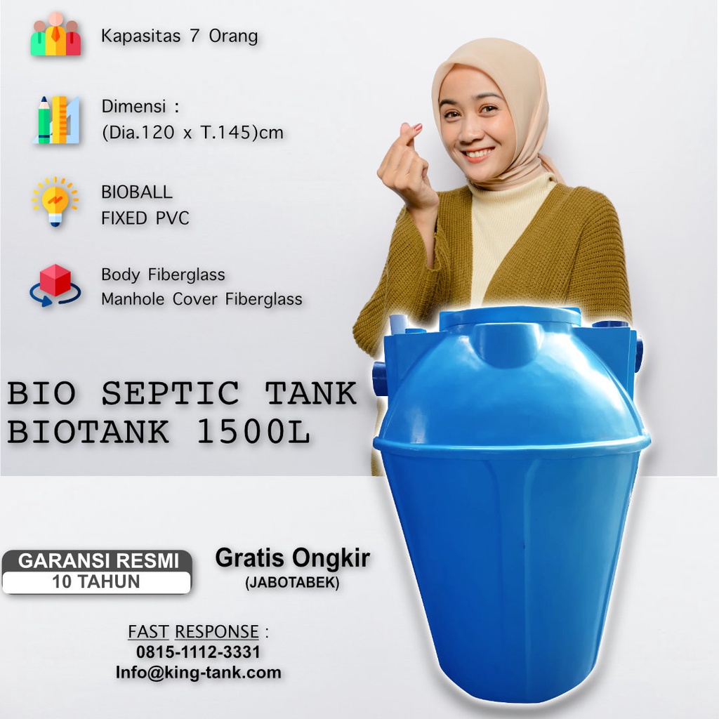 Jual Septic tank BIOTANK BIO Vertikal 1500 Liter / 1,5m3 | Shopee Indonesia